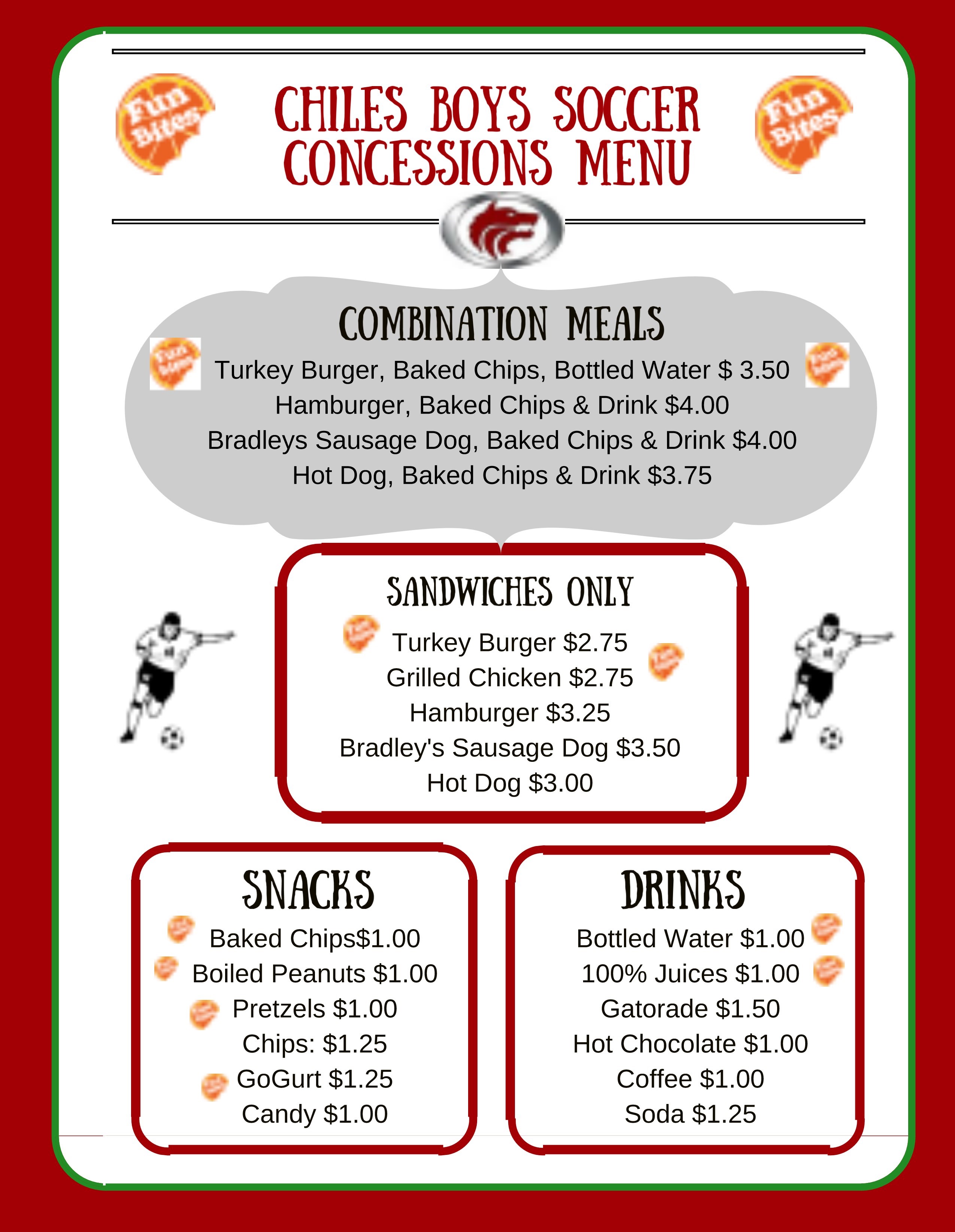 Concession Stand Menu Template Word